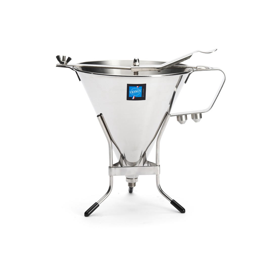 Piston funnel with stand 1,9 L. KWIK PRO, stainless steel, stainless ...