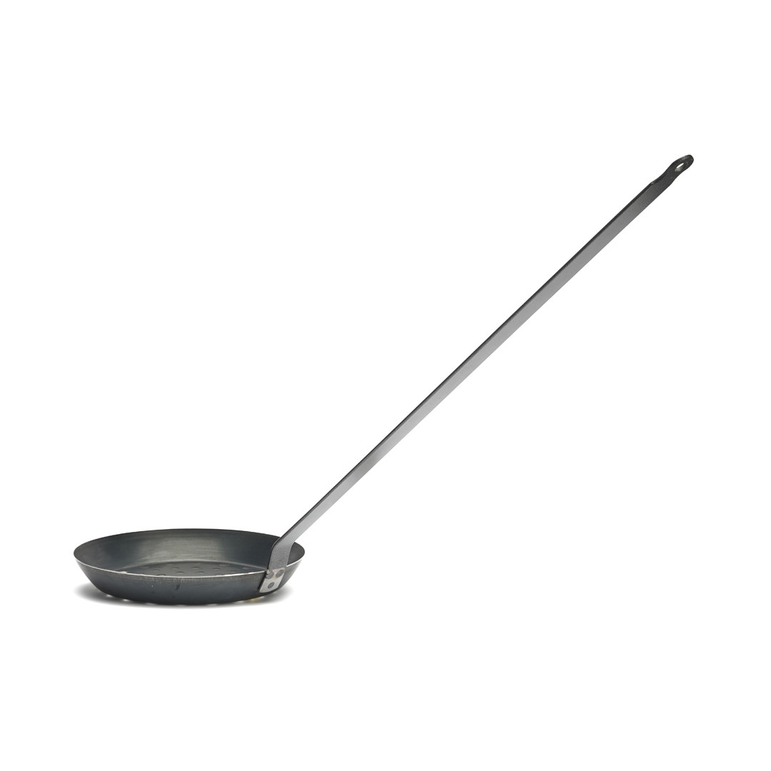Chestnust pan blue steel BLUE CARBON Ø28cm long handle 70cm - de Buyer