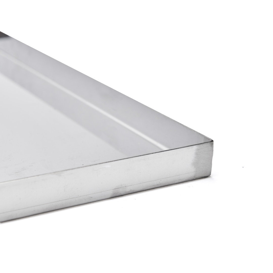 Plaque en inox à bords droits - Ep. 1 mm, acier inox, Supports et ...